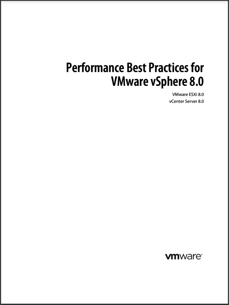 VMware Performance Best Practices for vSphere 8.0 e-book – IT Logs ...